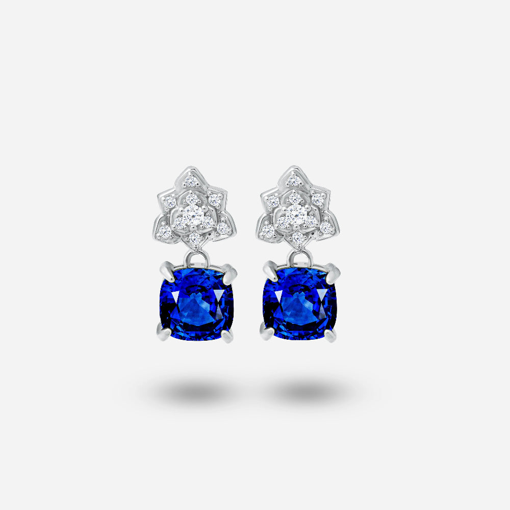 Royal Blue Silver Earrings | 925 Sterling Blue Stone Earrings for Women ...